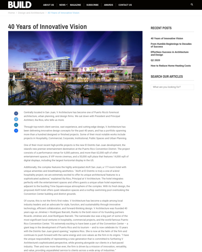 V Architecture is Recognized in BUILD Magazine - V Architecture